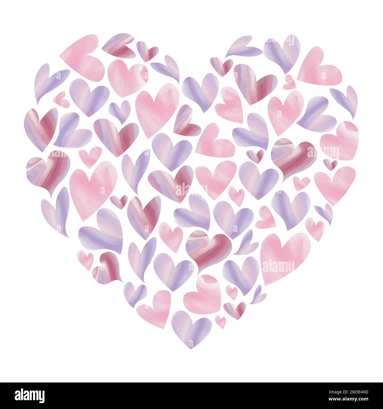 saint valentines day picture of big love heart consists of mini hearts ...