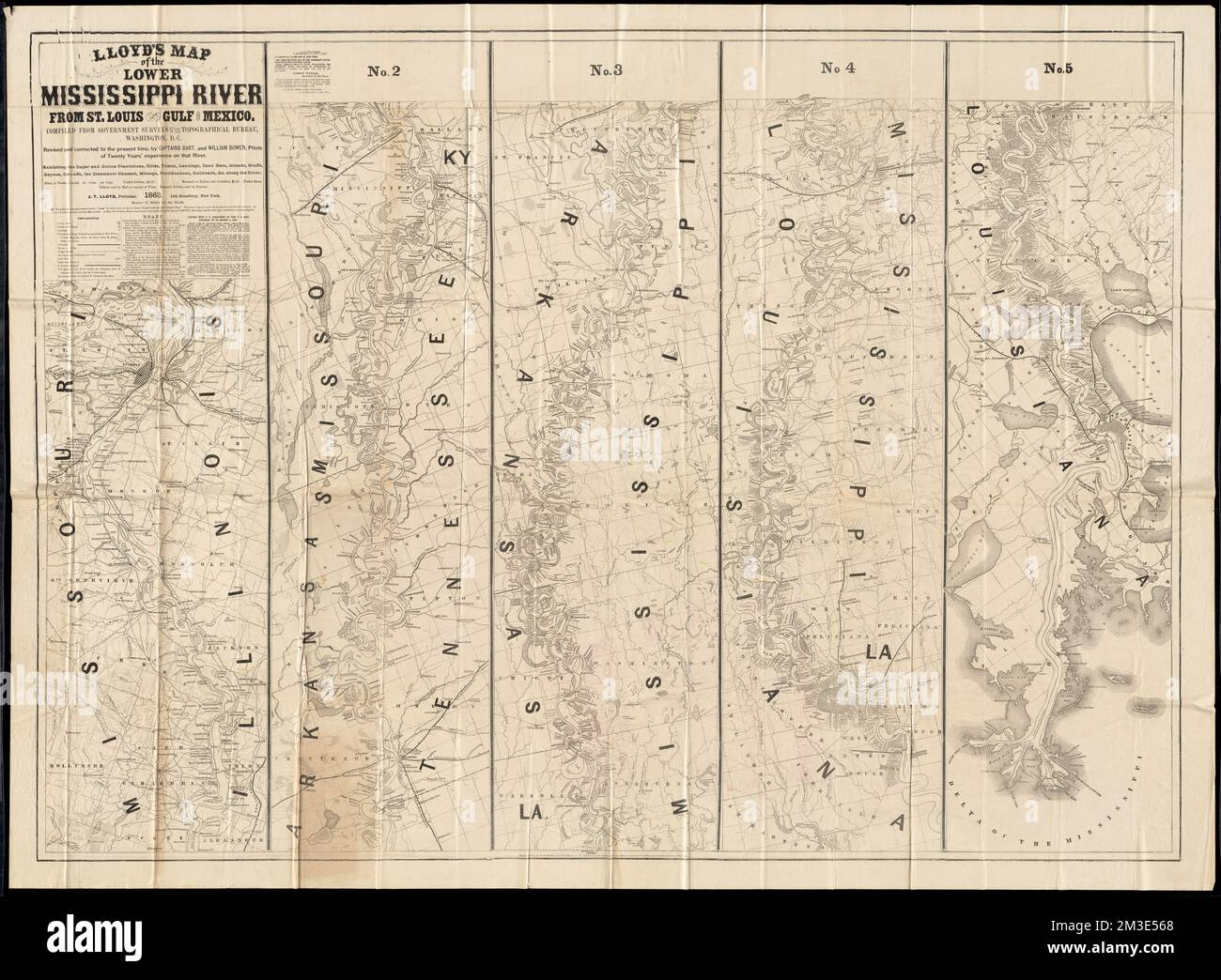 Lloyd's map of the Lower Mississippi River from St. Louis to the Gulf ...