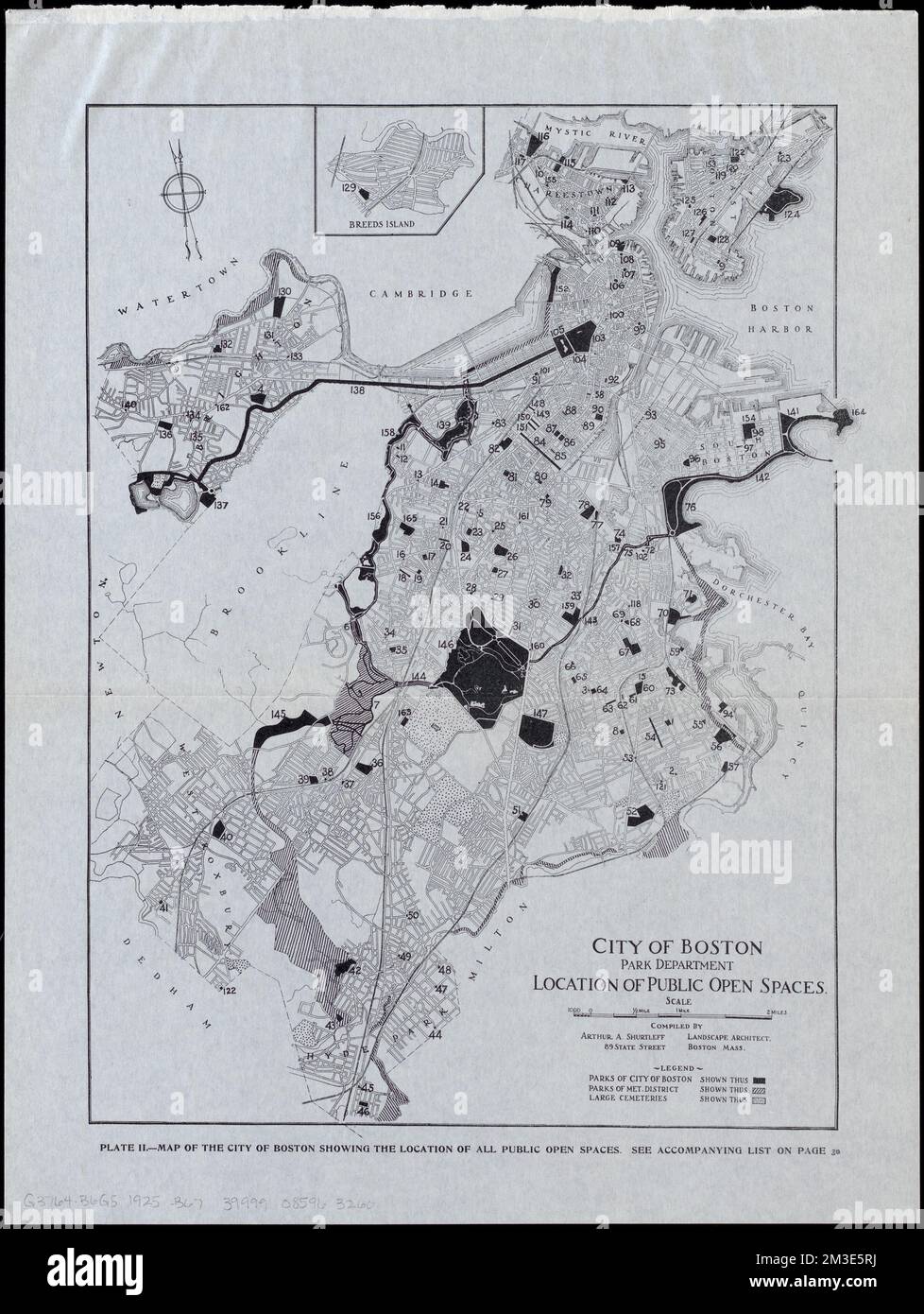 Location of public open spaces , Boston Mass., Maps, Parks ...