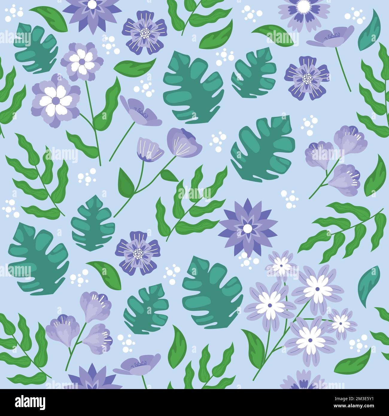 Blue floral design Stock Vector Images - Alamy