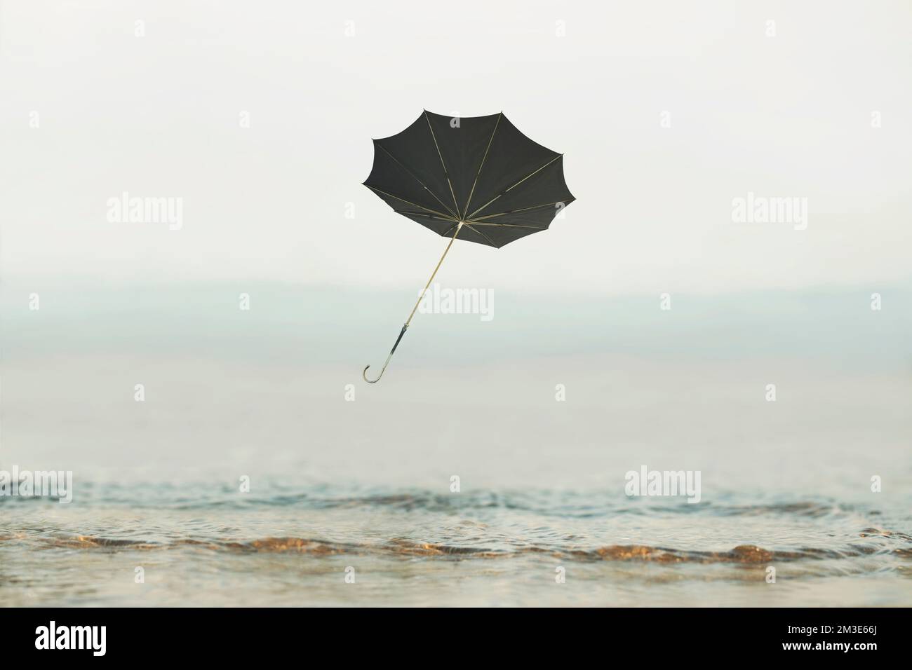 umbrella flying in the sky, concept of solitude and freedom Stock Photo ...