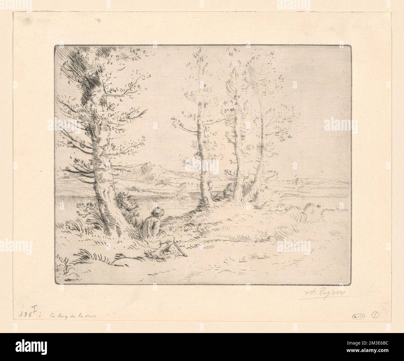 Le long de la rive , Trees, Bodies of water, Alphonse Legros (1837-1911 ...