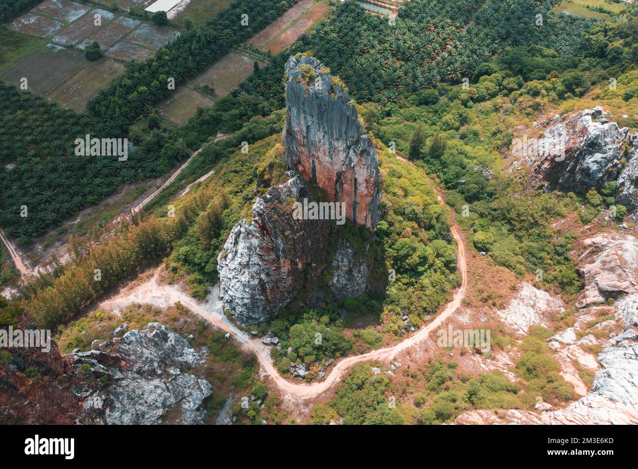 Aerial view of Khao Khuha mountain in Songkhla, Thailand Stock Photo ...