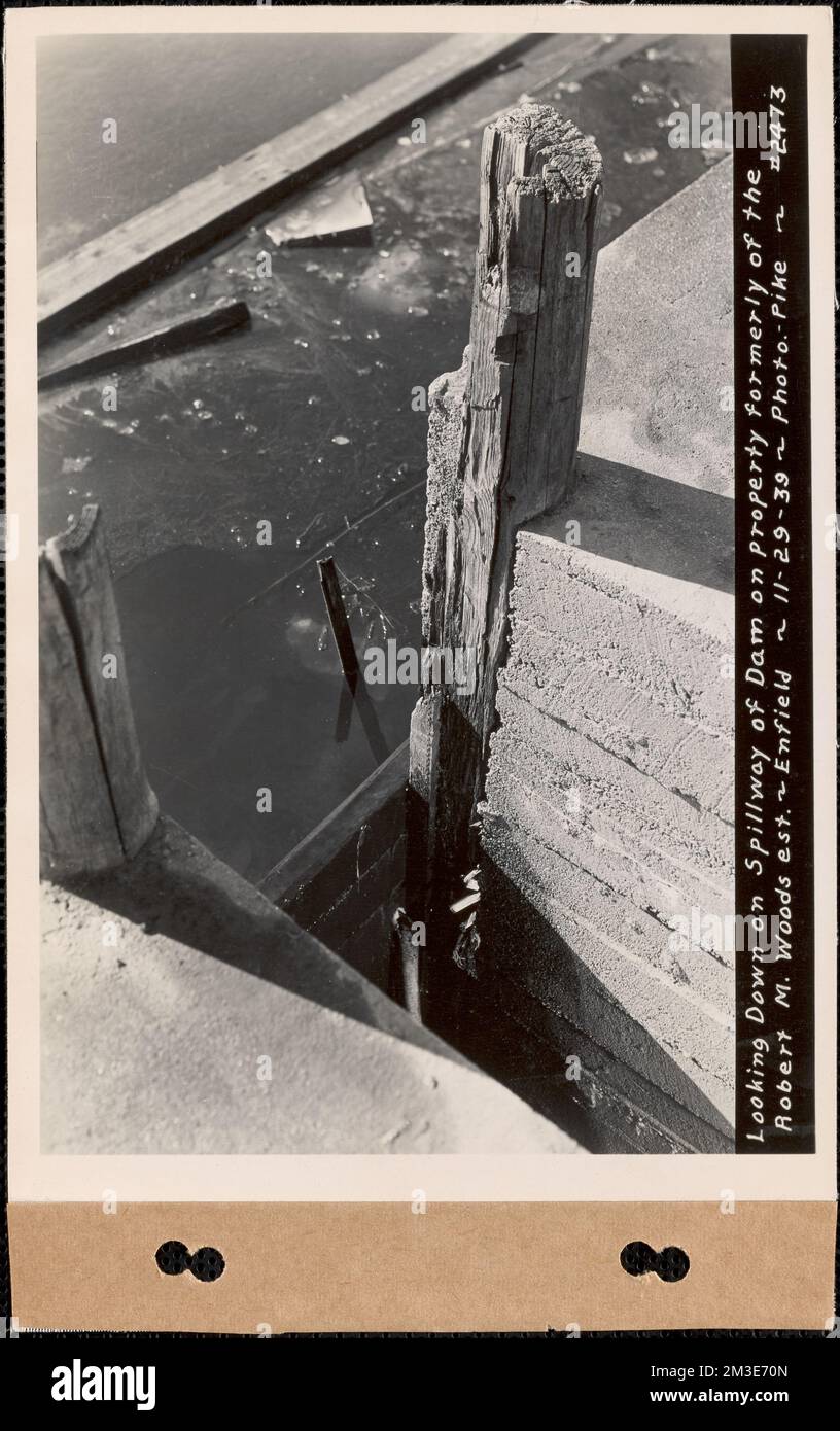 Looking down on spillway of dam on property formerly of the Robert M ...