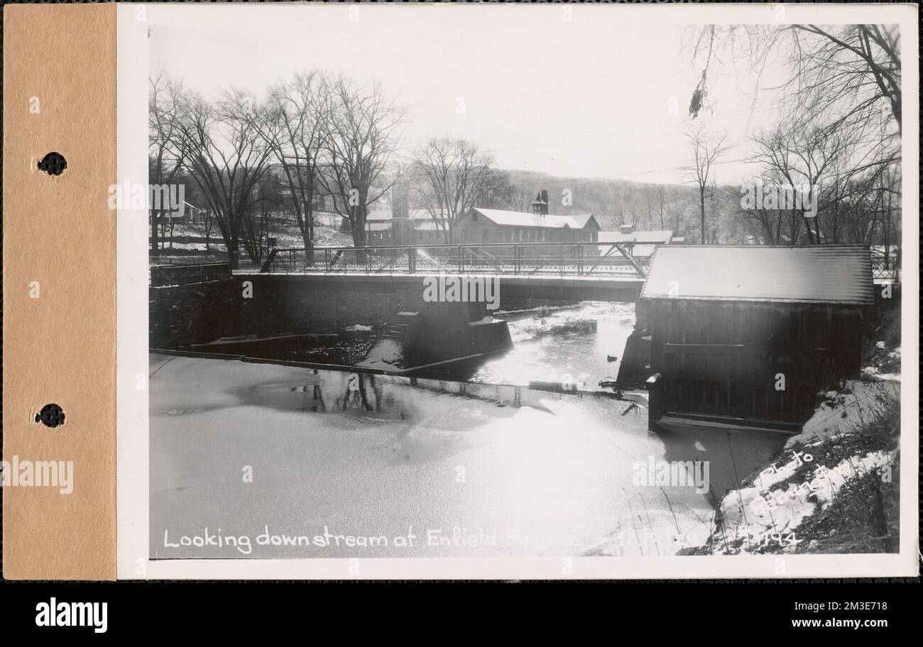Looking downstream at Enfield bridge, Enfield, Mass., Dec. 9, 1929 ...