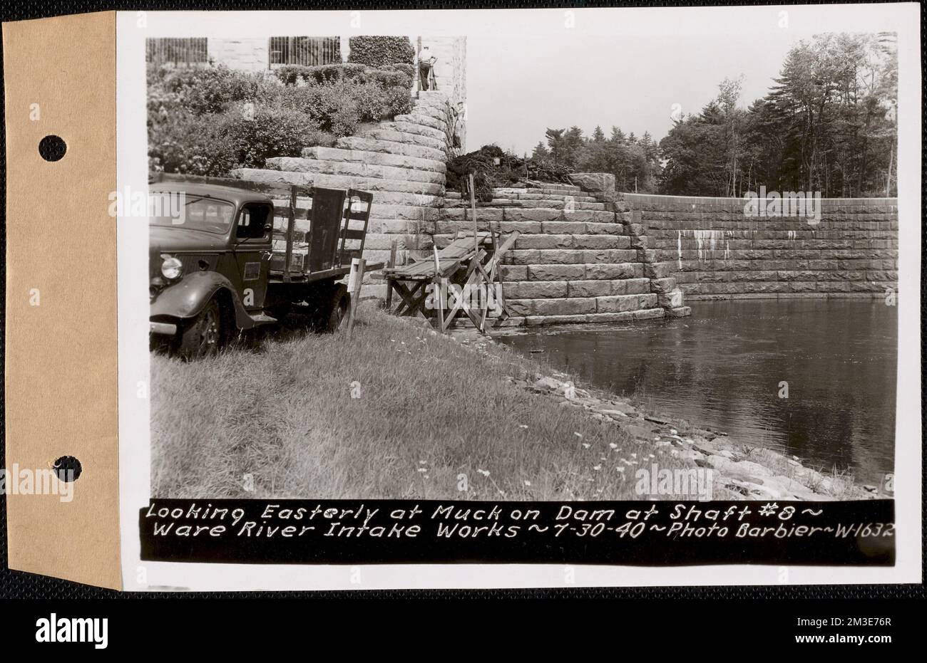 Looking easterly at muck on dam at Shaft #8, Ware River Intake Works ...