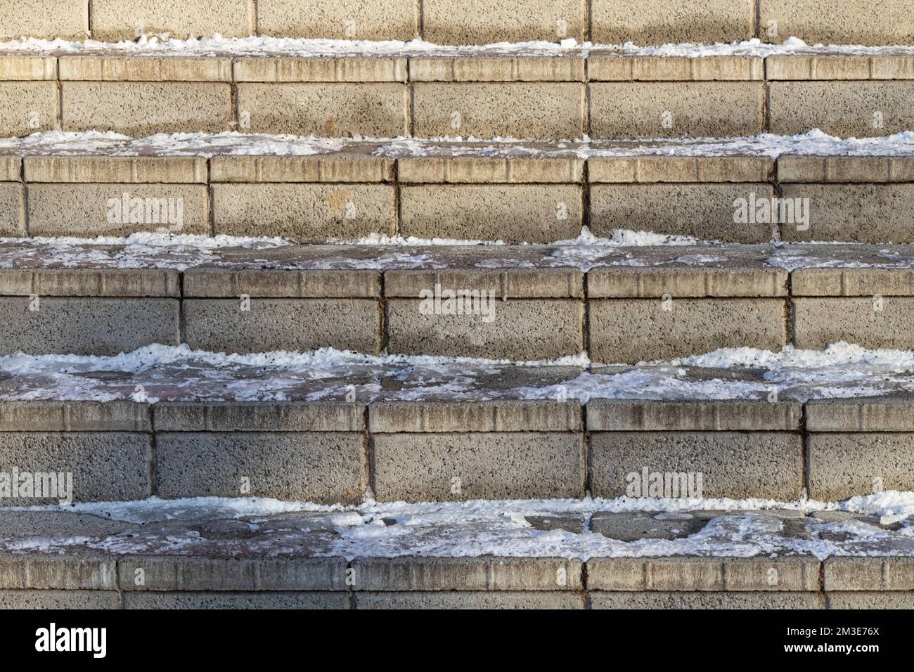 steps on the street covered with ice. snow covered stairs Stock Photo ...