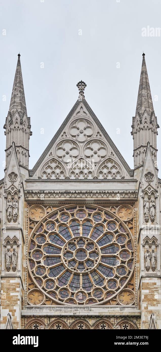 The rose window above the entrance door on the north side of the royal ...