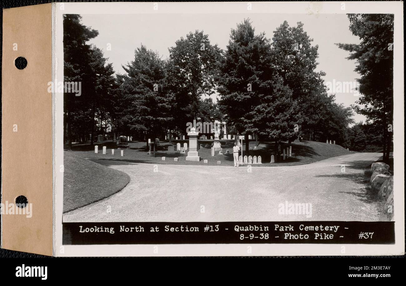 Looking north at section 13, Quabbin Park Cemetery, Ware, Mass., Aug. 9 ...