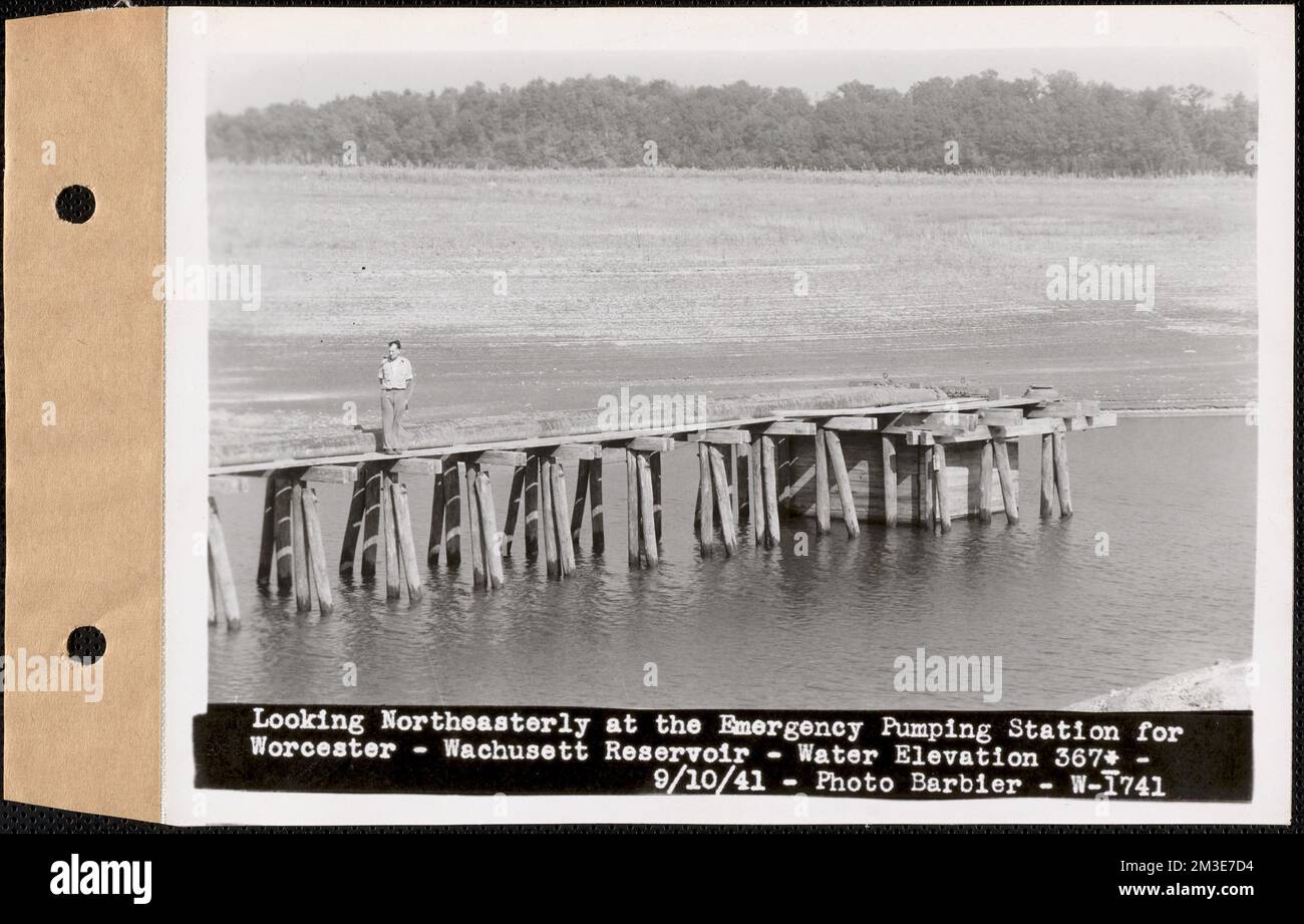 Looking northeasterly at the emergency pumping station for Worcester ...