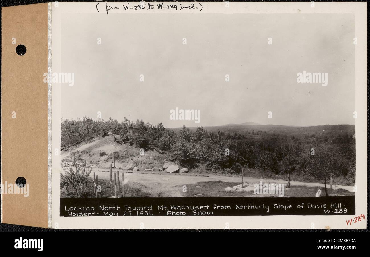 Looking north toward Mt. Wachusett from northerly slope of Davis Hill ...