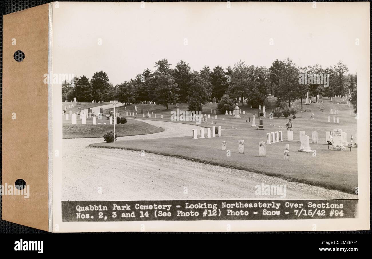 Looking northeasterly over sections 2, 3, and 14, Quabbin Park Cemetery ...