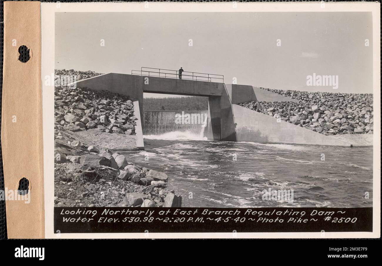 Looking northerly at East Branch regulating dam, water elevation 530.98 ...