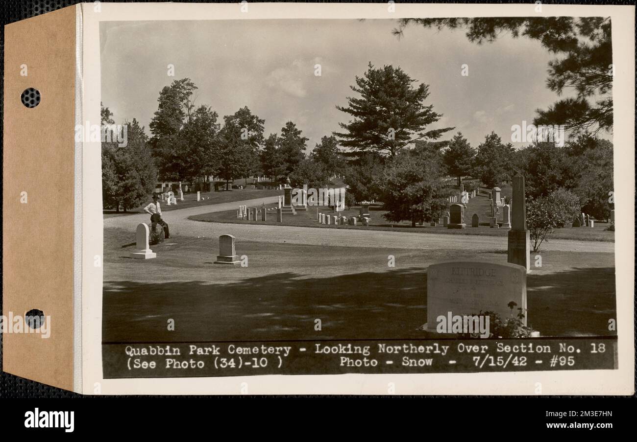 Looking northerly over section 18, Quabbin Park Cemetery, Ware, Mass ...
