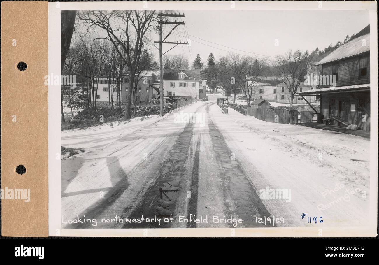 Looking northwesterly at Enfield bridge, Enfield, Mass., Dec. 9, 1929 ...