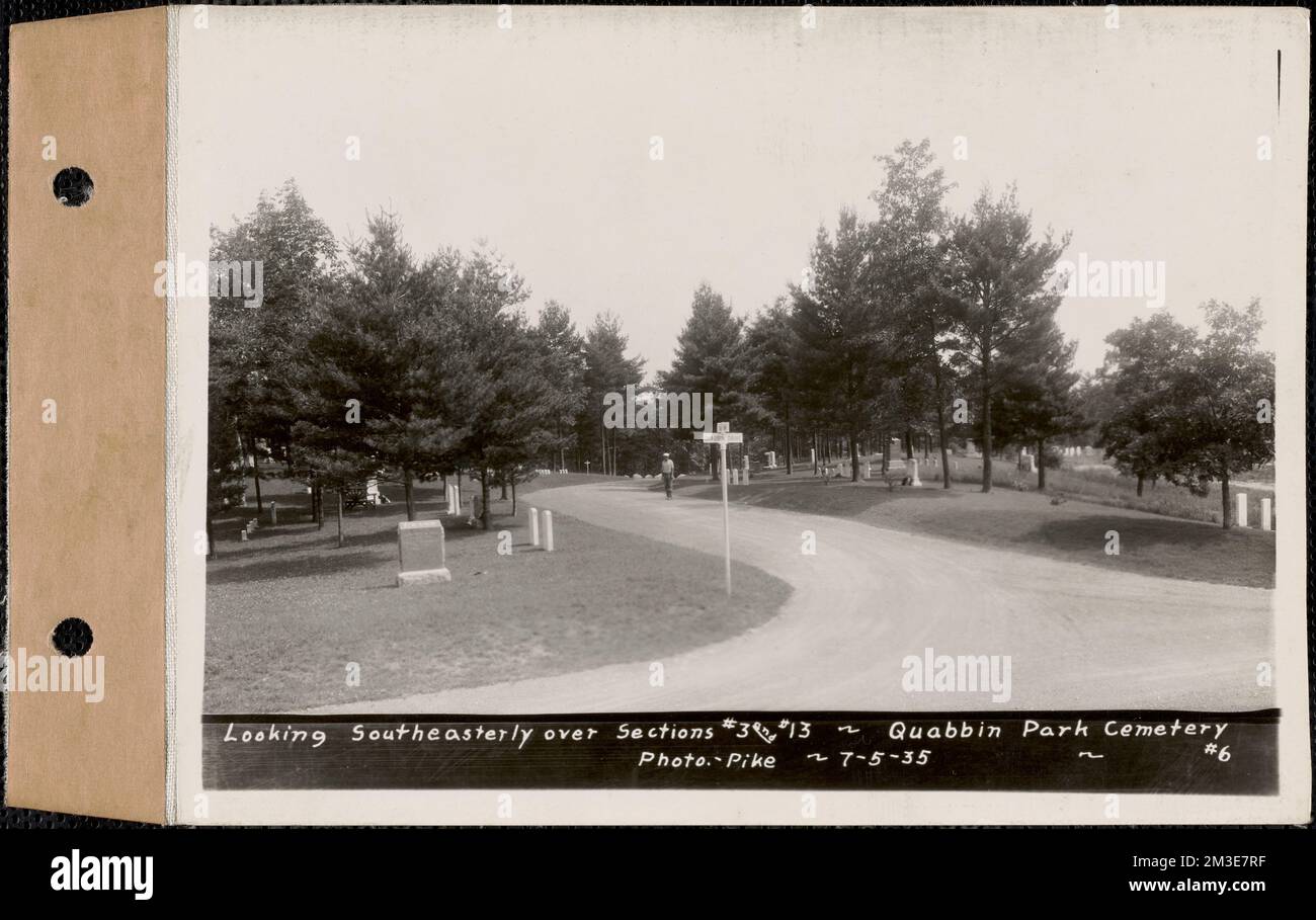Looking southeasterly over sections 3 and 13, Quabbin Park Cemetery ...