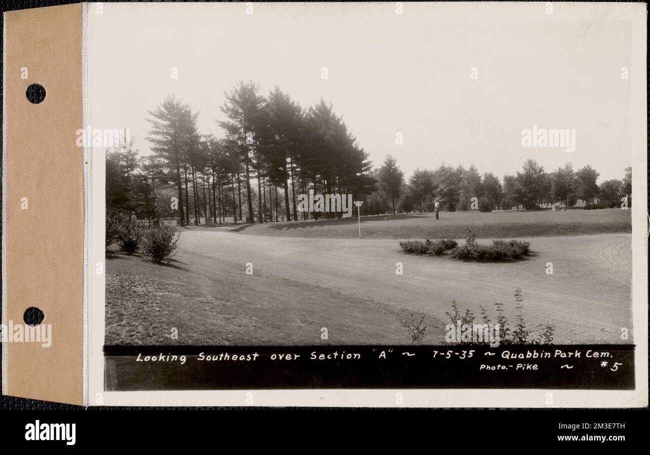 Looking southeast over section A, Quabbin Park Cemetery, Ware, Mass ...