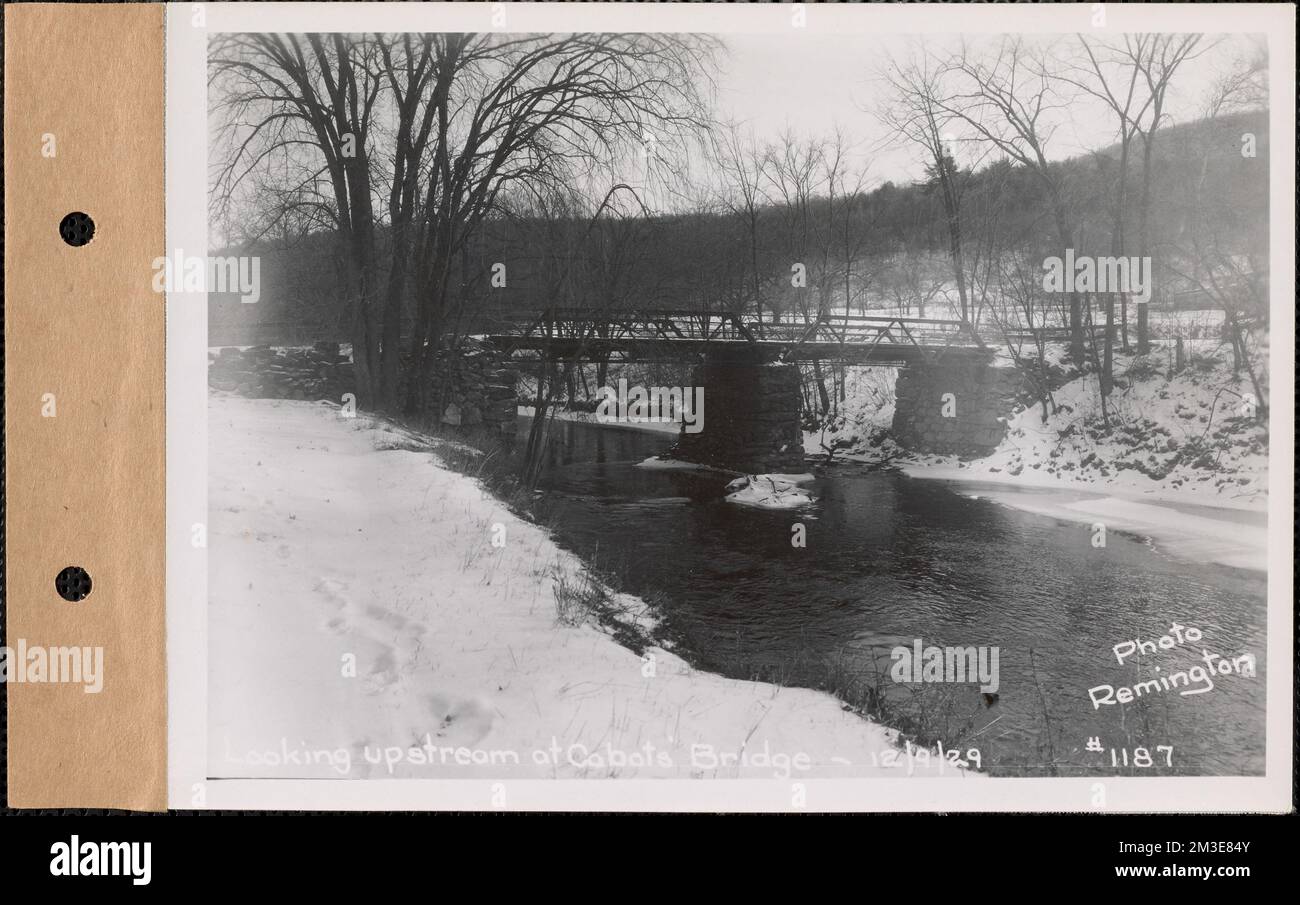 Looking upstream at Cabot's Bridge, Enfield, Mass., Dec. 9, 1929 ...