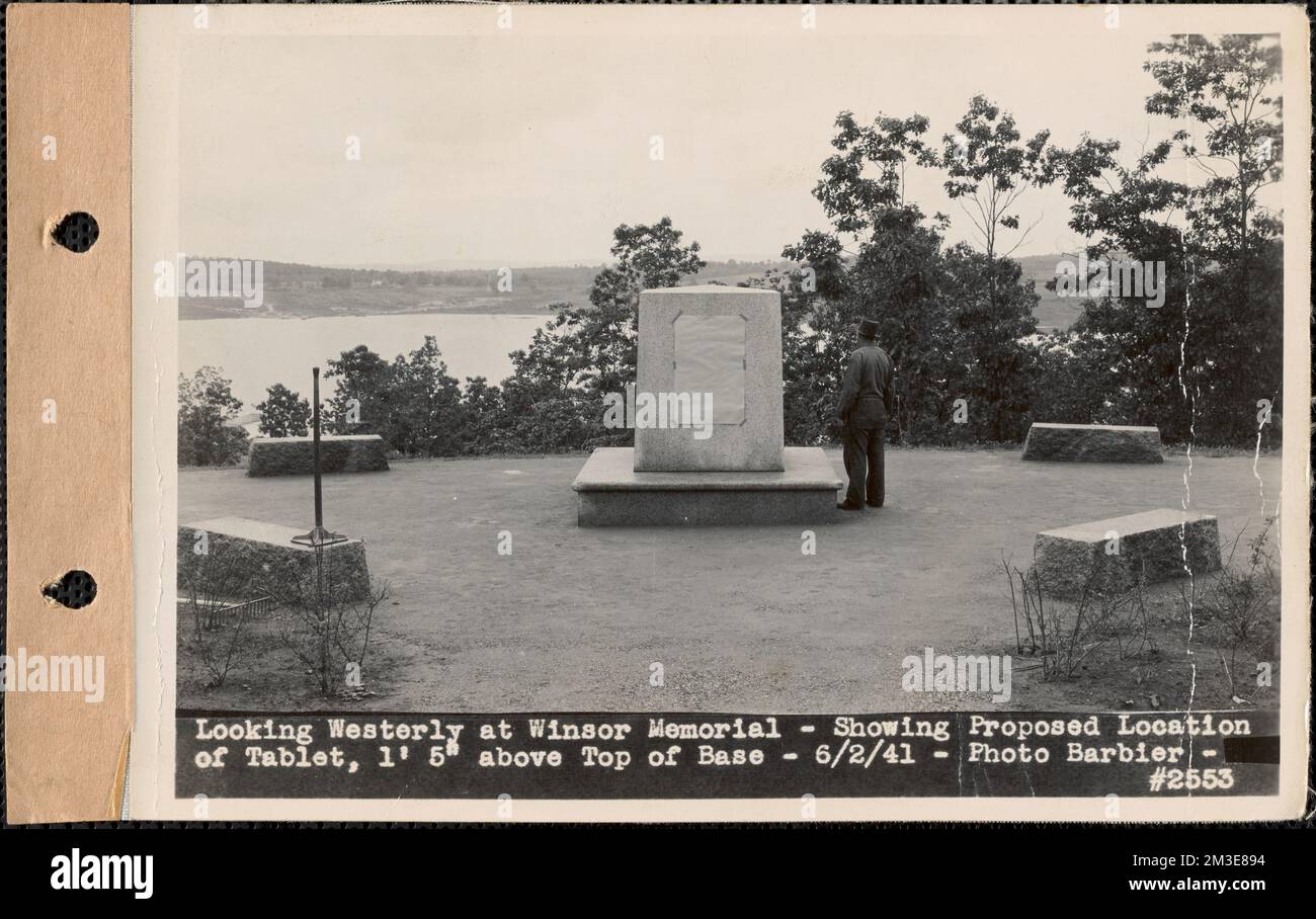 Looking westerly at Winsor Memorial, showing proposed location of ...