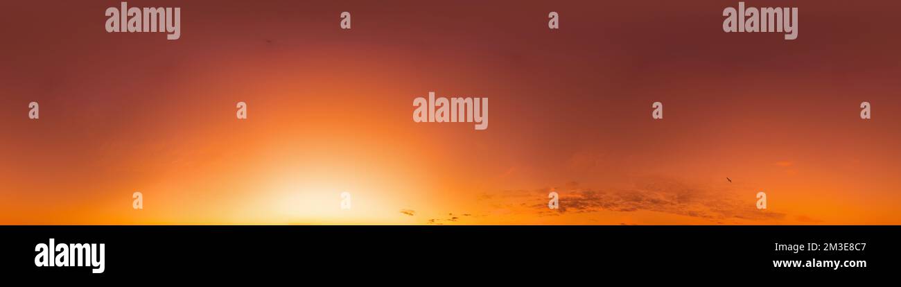 Golden glowing red orange sunset sky panorama. Hdr seamless spherical ...