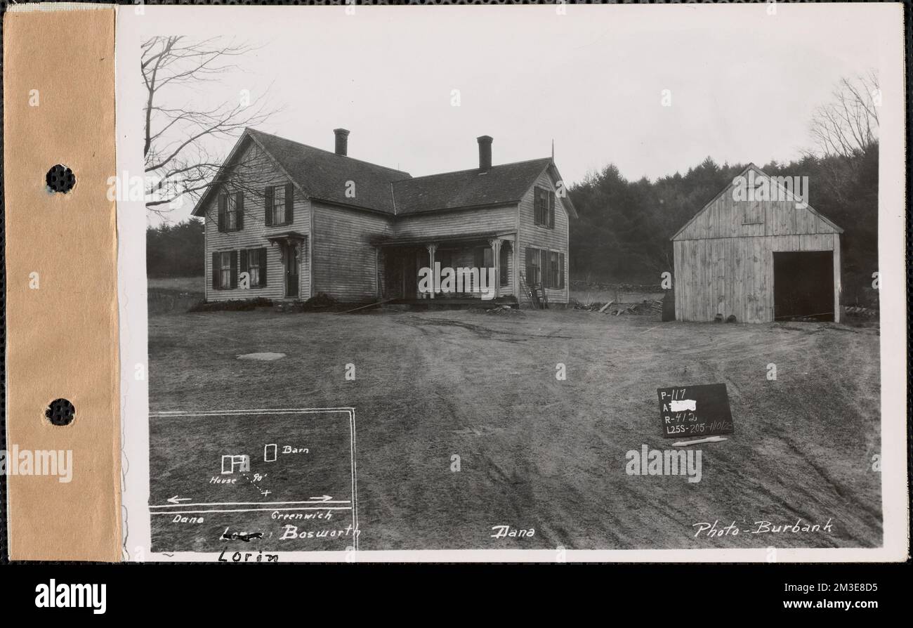 Lorin Bosworth, house, barn (homeplace), Dana, Mass., Jan. 10, 1928 ...