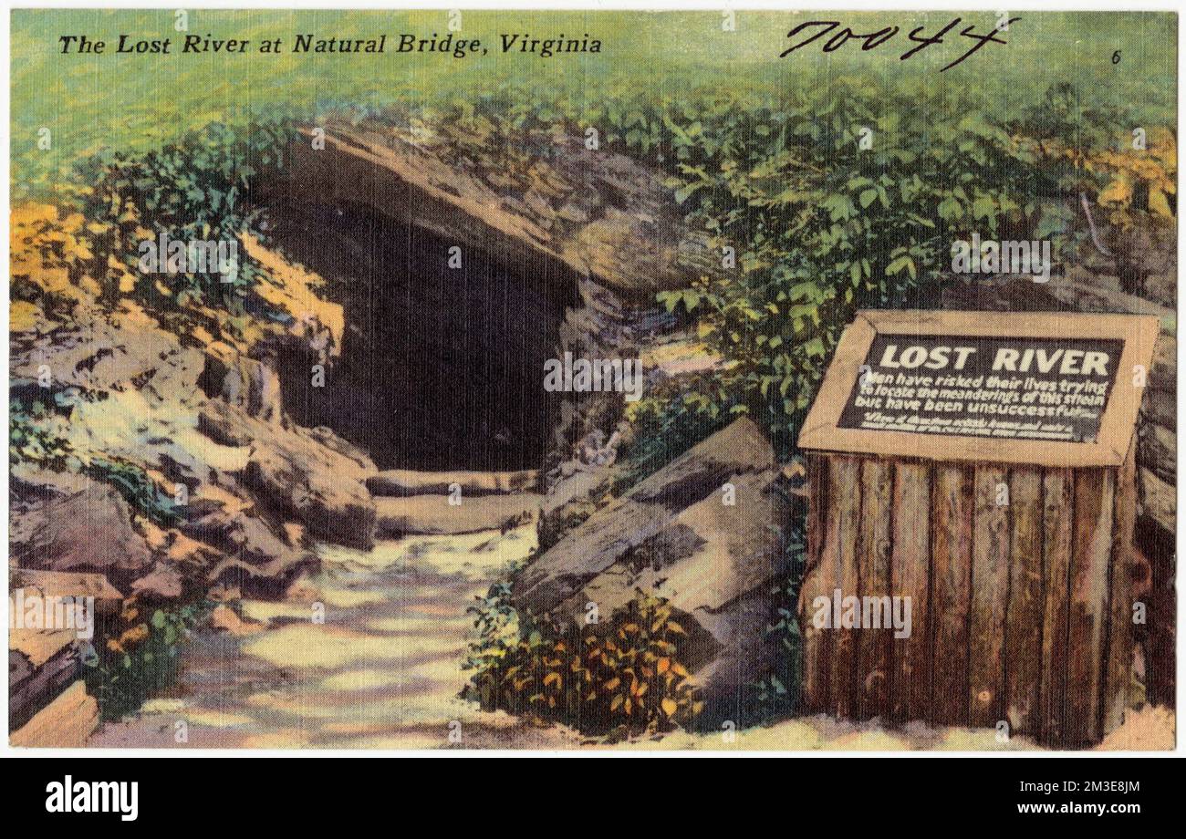 The Lost River at Natural Bridge, Virginia , Rivers, Tichnor Brothers ...