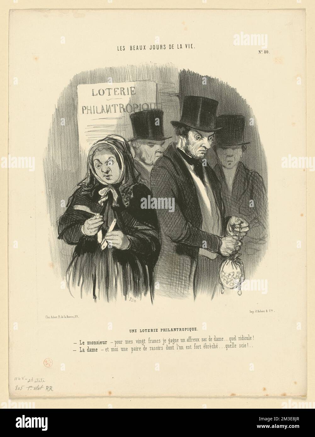 Une loterie philantropique. Honoré Daumier (1808-1879). Lithographs ...