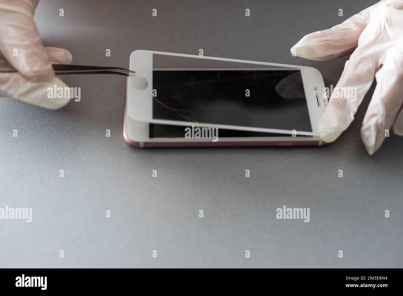 Technician or engineer preparing to repair and replace new screen ...