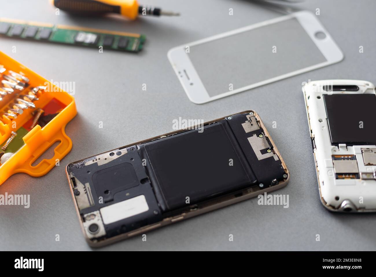 Close-up photos showing process of mobile phone repair Stock Photo - Alamy