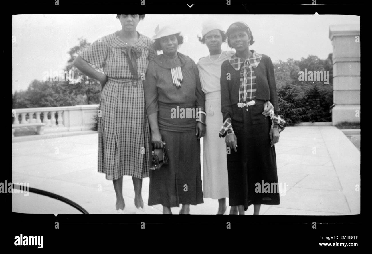 Lottie and Constance Miller posing together with two other women ...