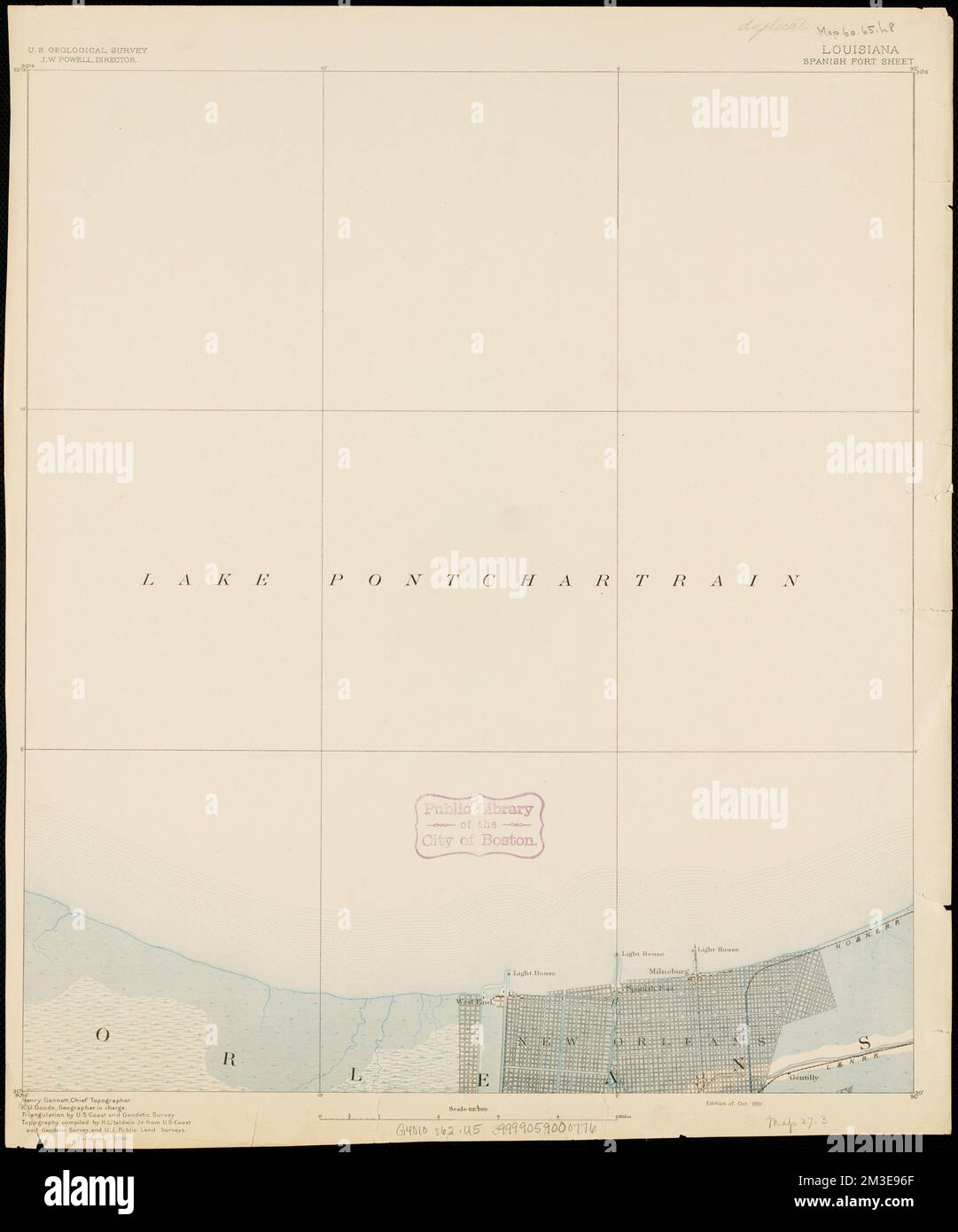 Louisiana : Spanish Fort sheet , New Orleans La., Maps, Louisiana, Maps ...