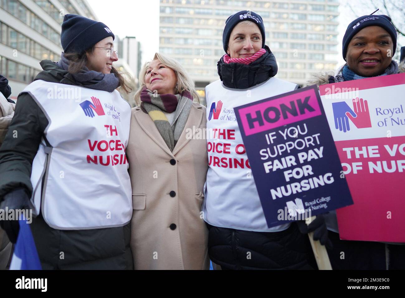 RCN General Secretary Pat Cullen (second left) with members of the ...