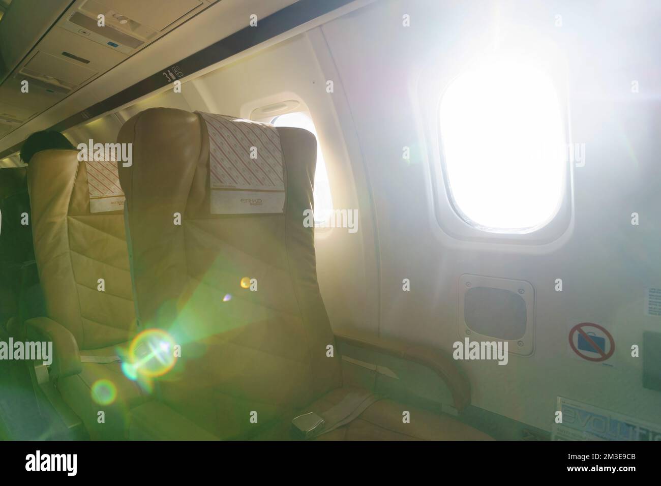 LEIPZIG, GERMANY - SEP 11: Darwin Airline Saab 2000 interior on ...