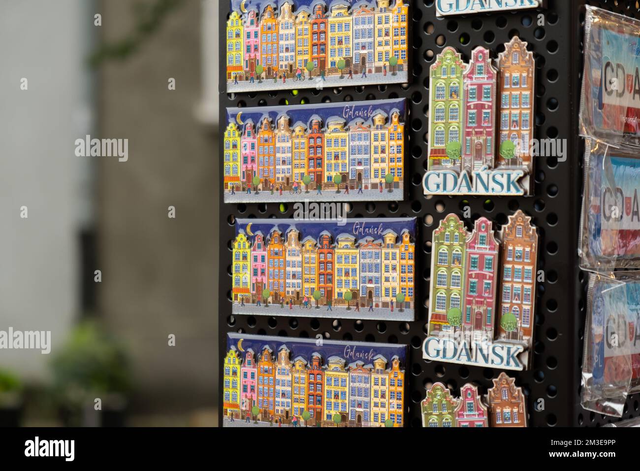 Poland travel destination, polish flag, magnets from Gdansk, world map ...