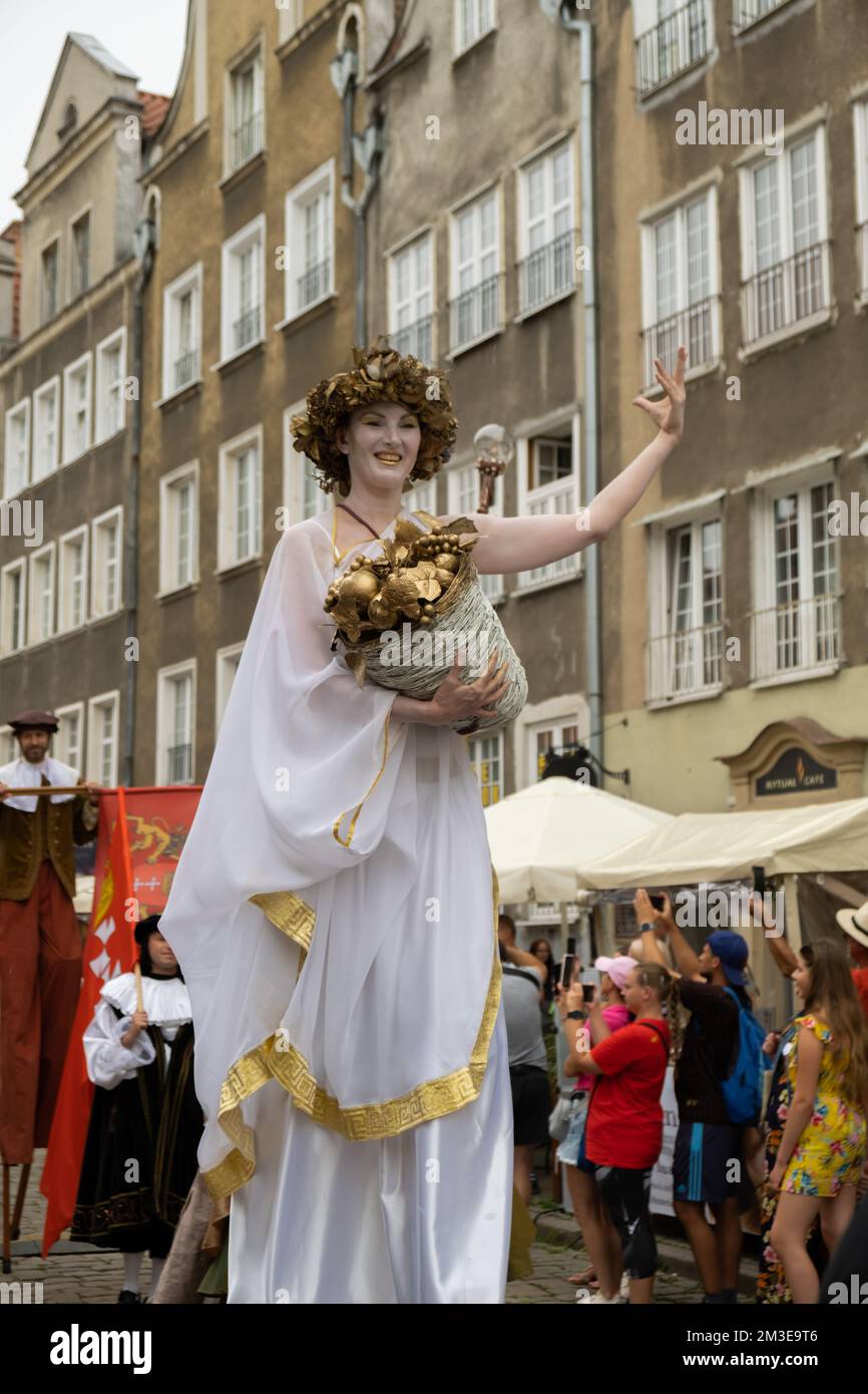 Gdansk, Poland - 9 August 2022. People gathered at commercial and ...