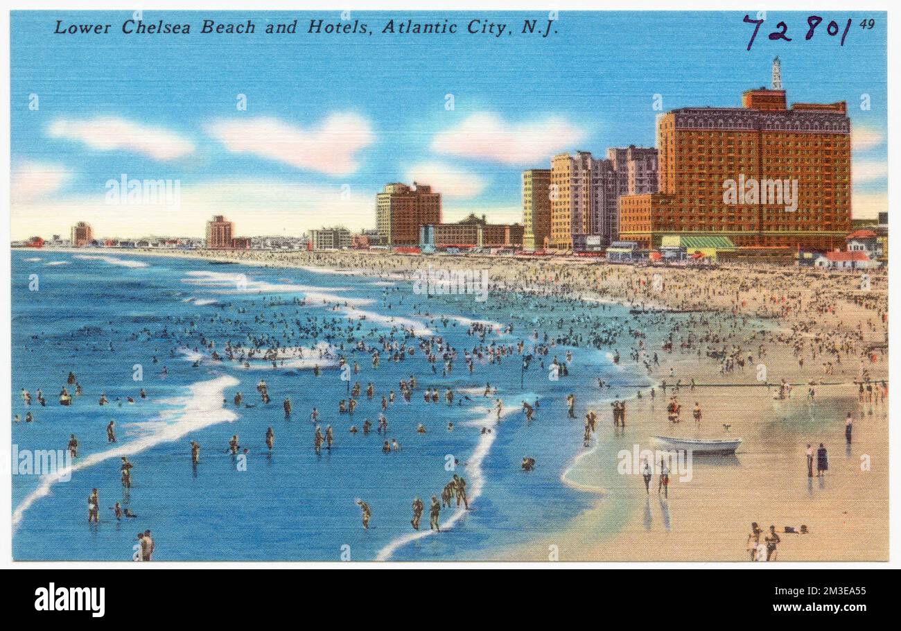 Lower Chelsea Beach and hotels, Atlantic City, N.J. , Beaches, Hotels ...