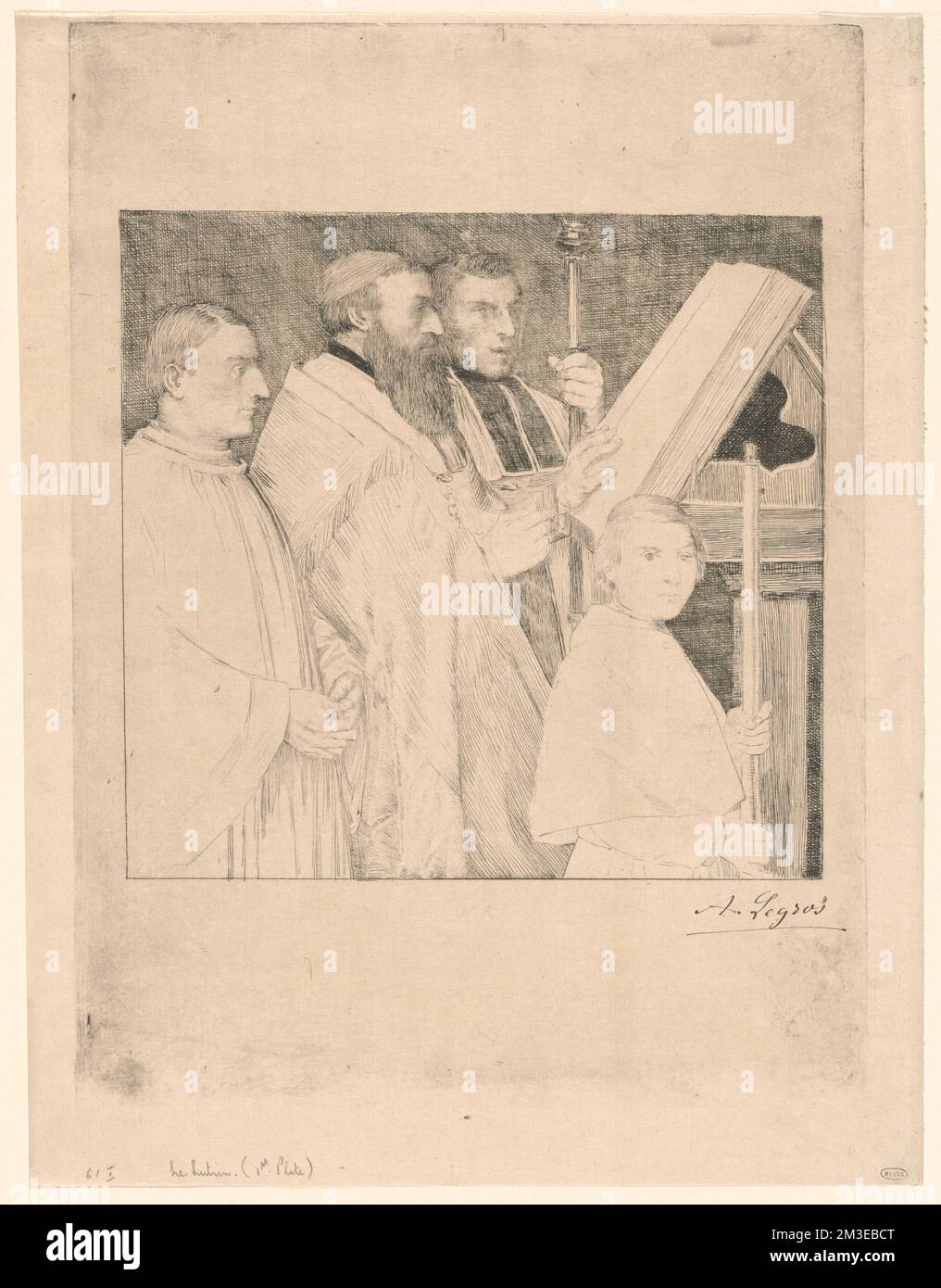 Le lutrin (1st plate) , Choirs Music, Choirboys, Alphonse Legros (1837 ...