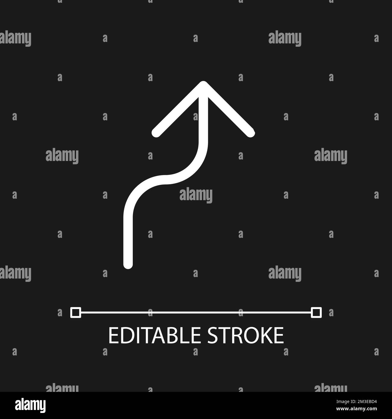 Right reverse turn pixel perfect white linear ui icon for dark theme ...