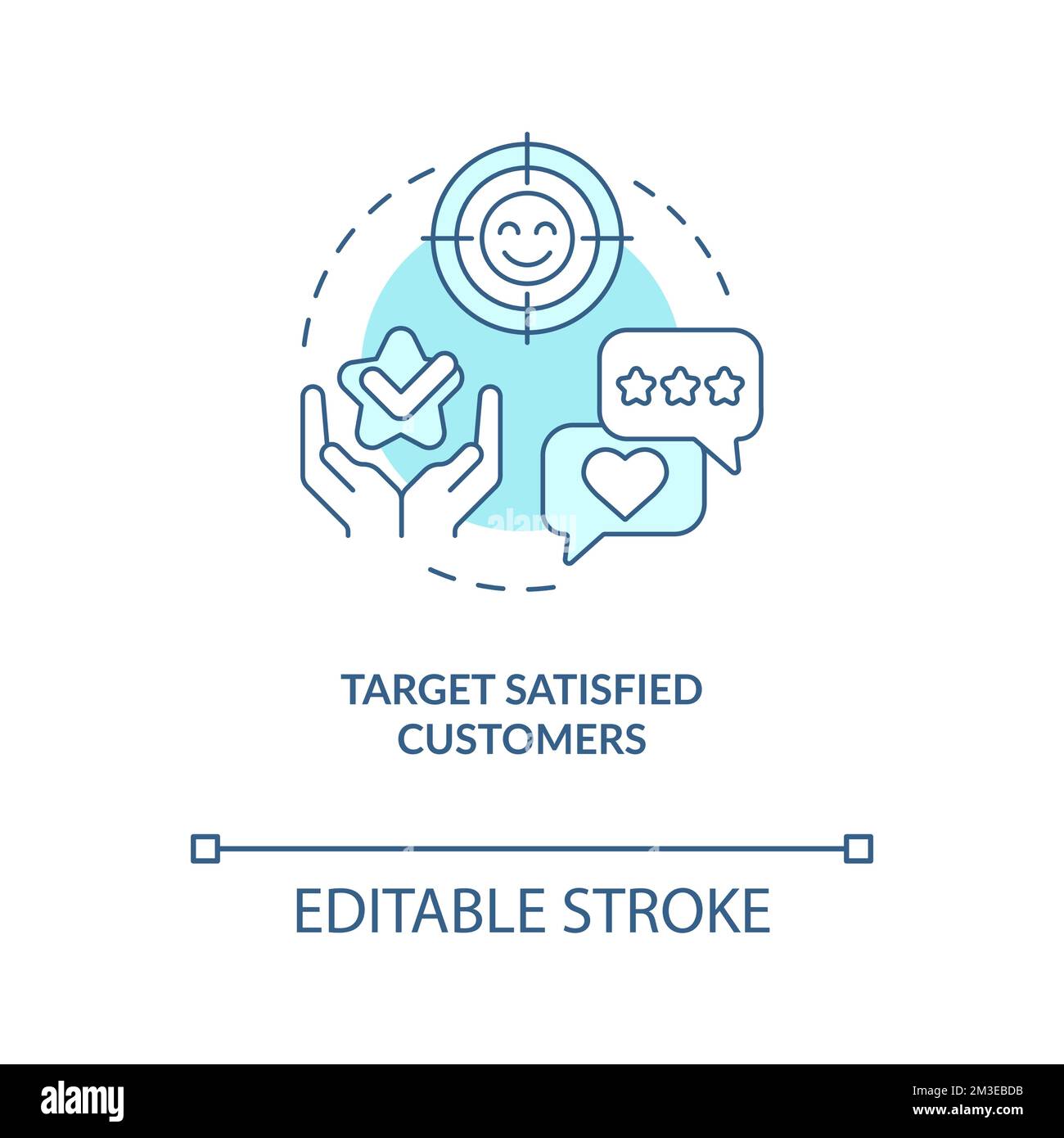 Target satisfied customers turquoise concept icon Stock Vector Image ...