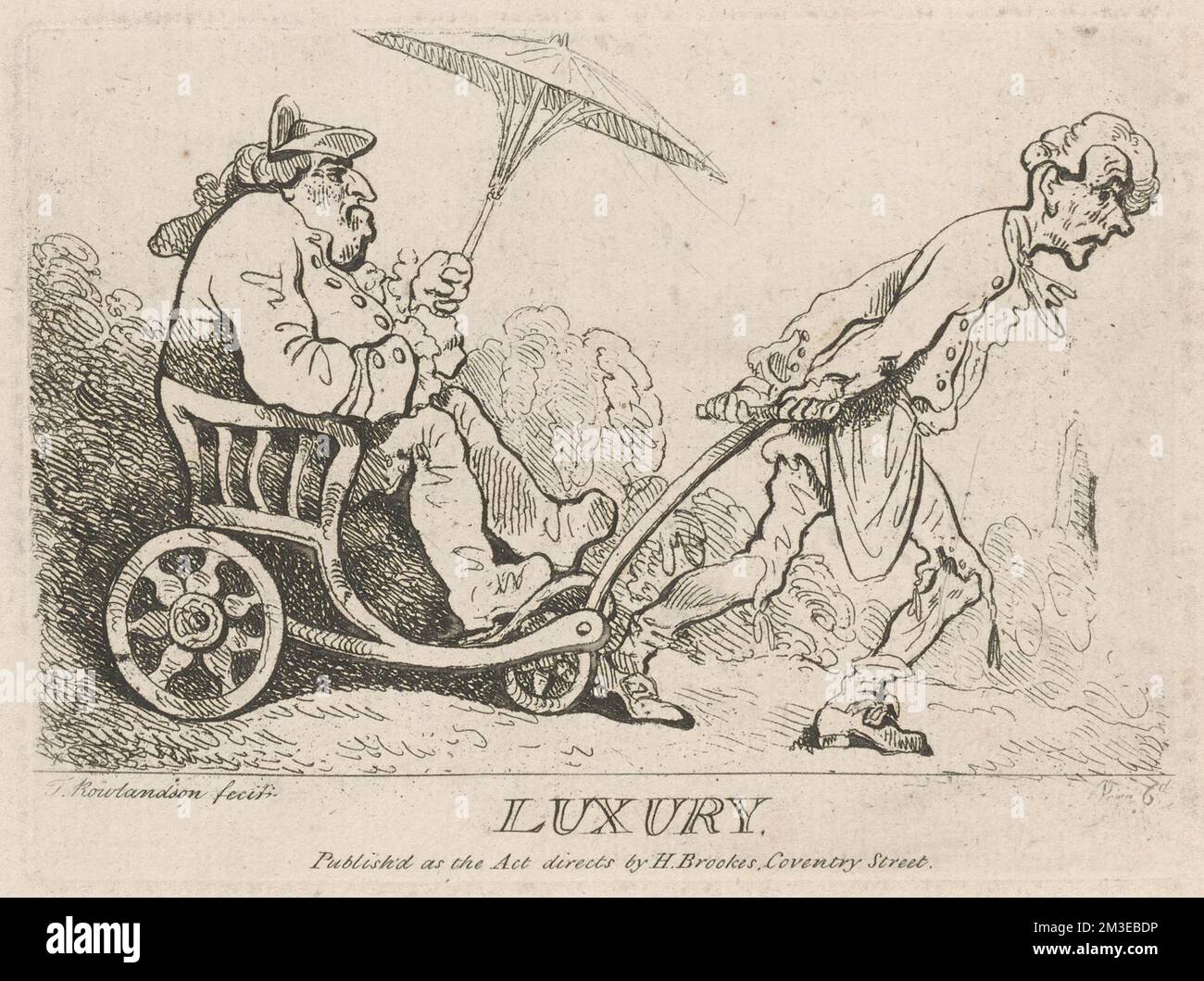Luxury , Wheeled chairs, Servants. Thomas Rowlandson (1756-1827 ...