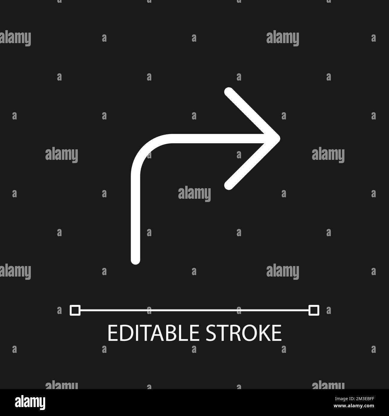Right turn arrow pixel perfect white linear ui icon for dark theme Stock Vector Image & Art - Alamy