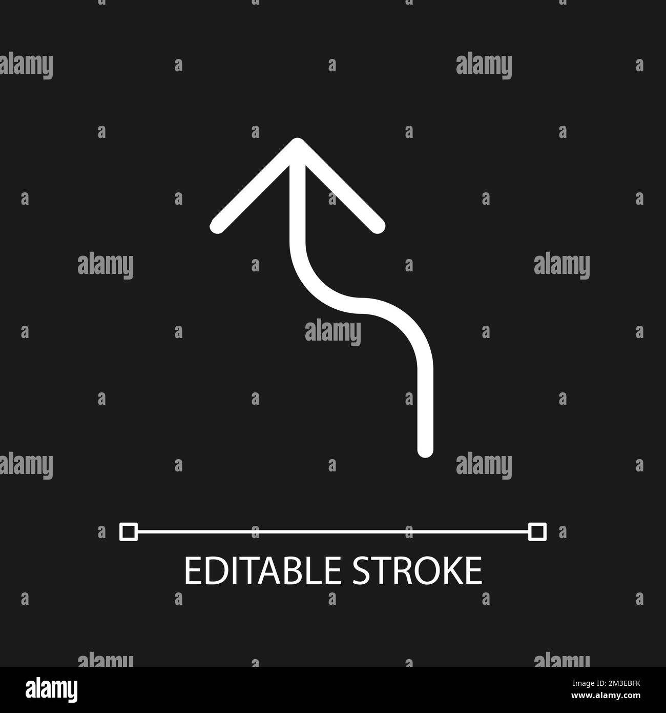 Left reverse turn arrow pixel perfect white linear ui icon for dark theme Stock Vector Image ...