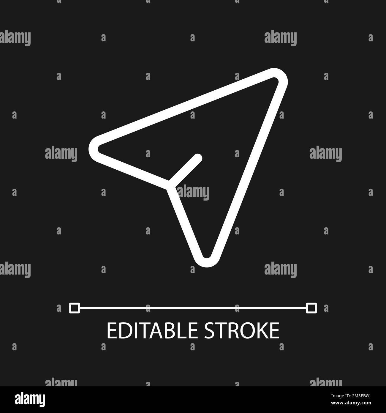 Cursor arrow pointer pixel perfect white linear ui icon for dark theme Stock Vector Image & Art ...