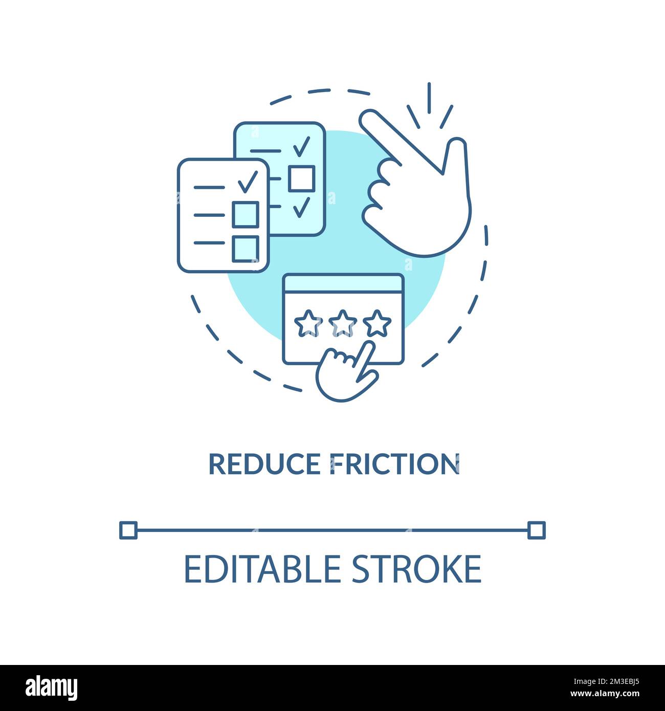 Reduce friction turquoise concept icon Stock Vector Image & Art - Alamy