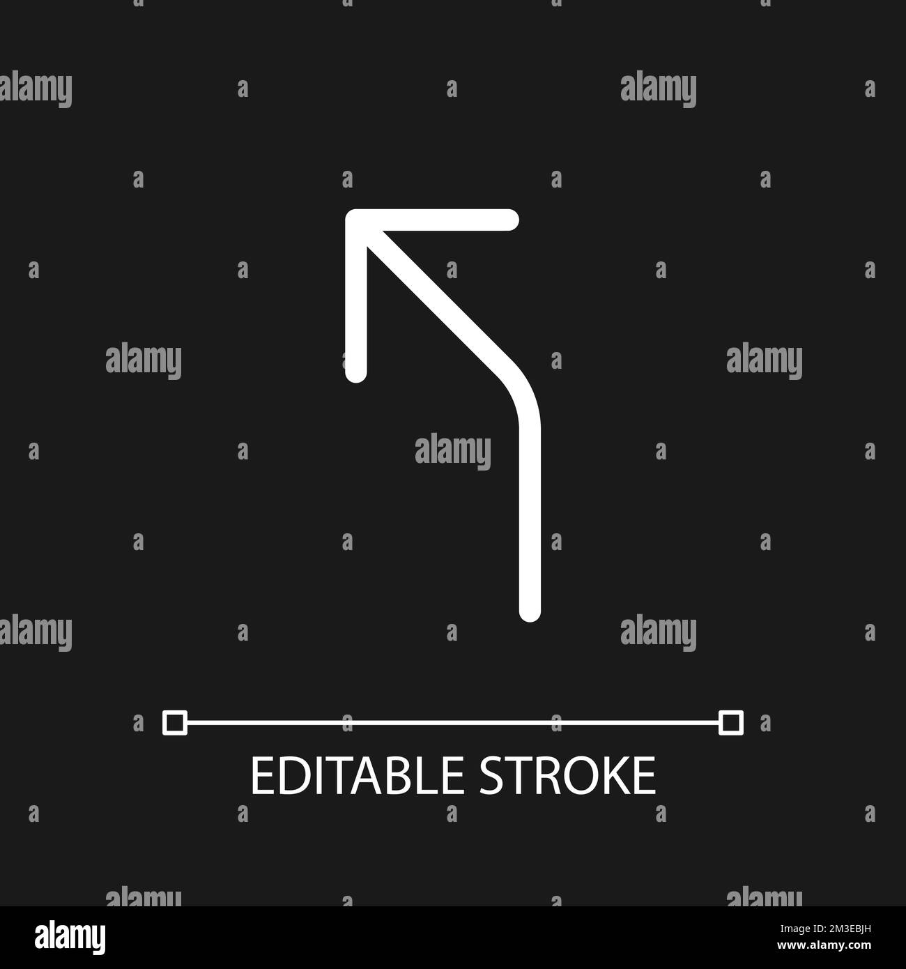 Road curves to left arrow pixel perfect white linear ui icon for dark ... Road curves to left arrow pixel perfect white linear ui icon for dark ...