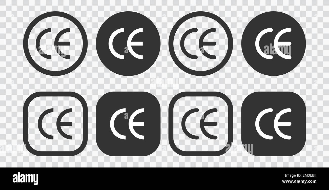 Set of CE mark symbol for conformite europeenne, clean label product ...
