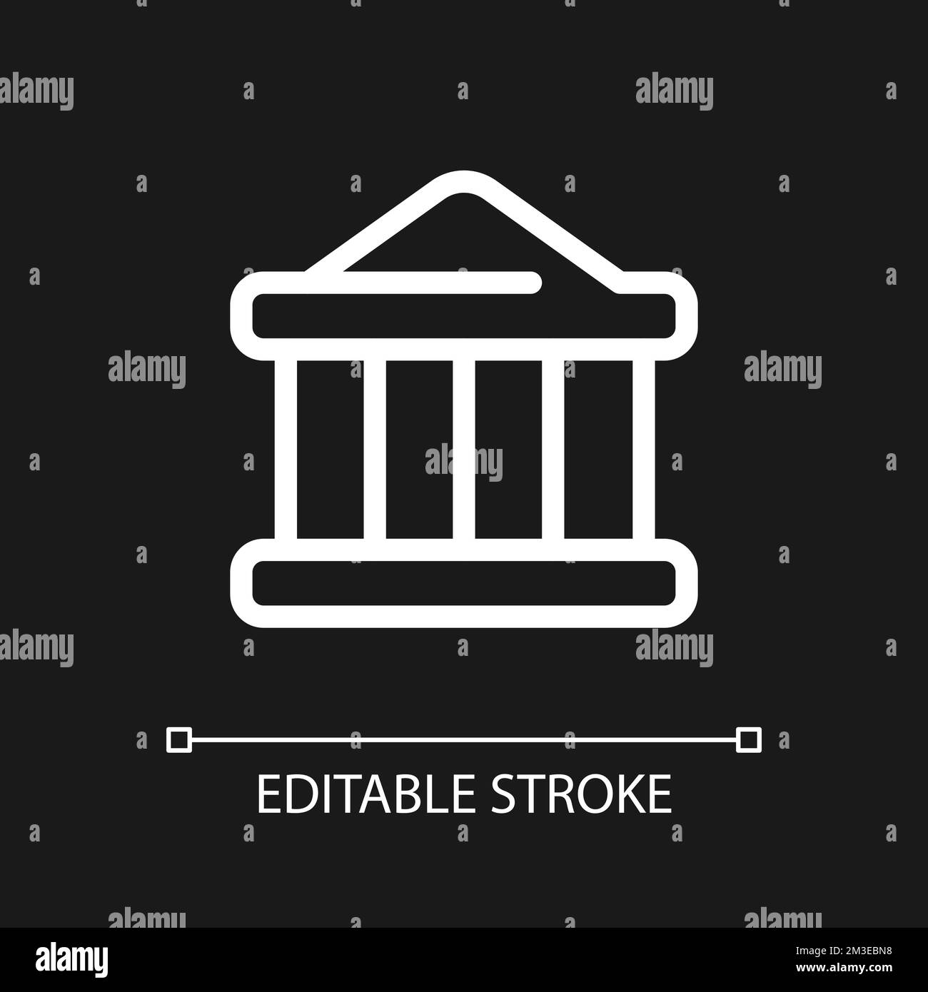 Museum location pixel perfect white linear ui icon for dark theme Stock Vector Image & Art - Alamy