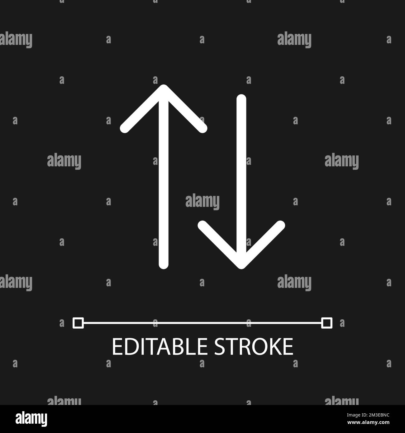 Two way traffic arrows pixel perfect white linear ui icon for dark ...