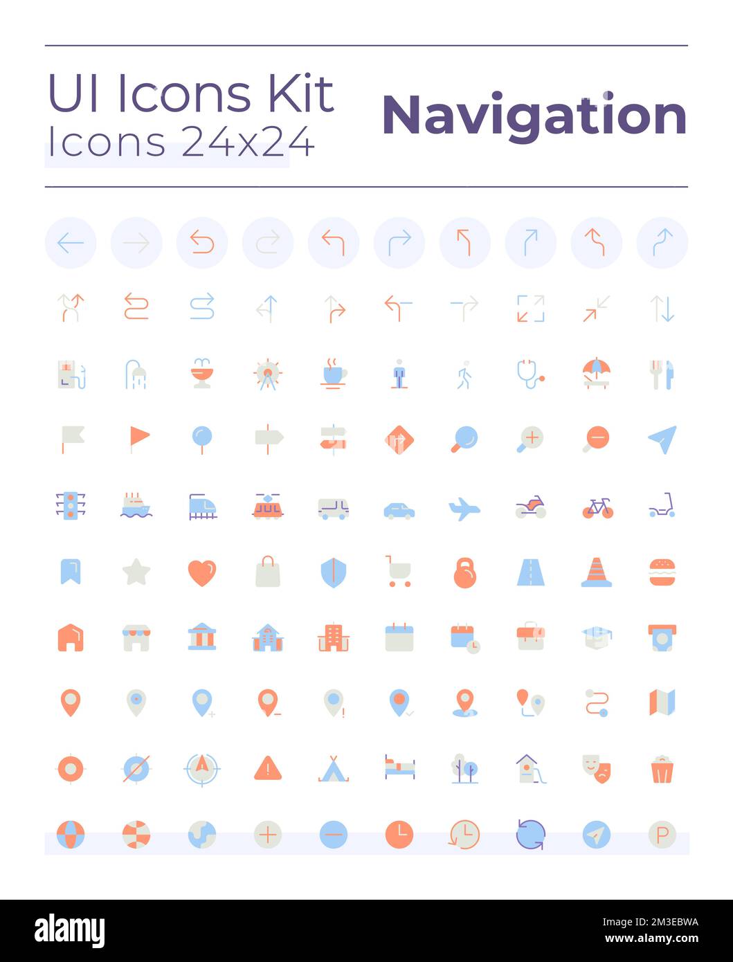 Tracking real time location flat color ui icons set Stock Vector Image ...