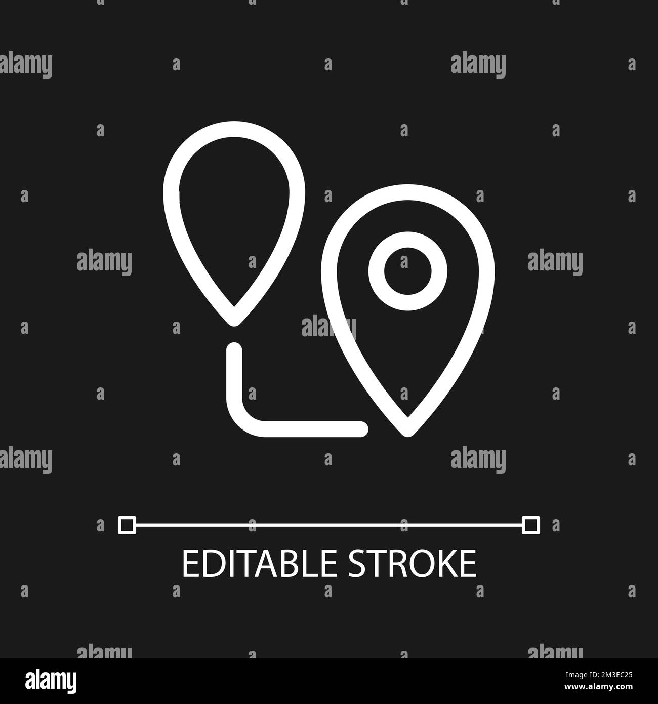 Planning route pixel perfect white linear ui icon for dark theme Stock Vector Image & Art - Alamy